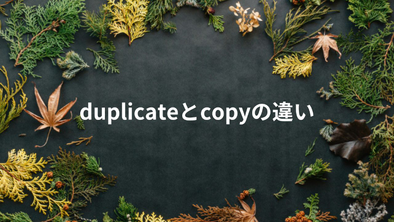 DuplicateとCopy：同じようで全く違う二つの理解と利用 | ファンタジーなブログ
